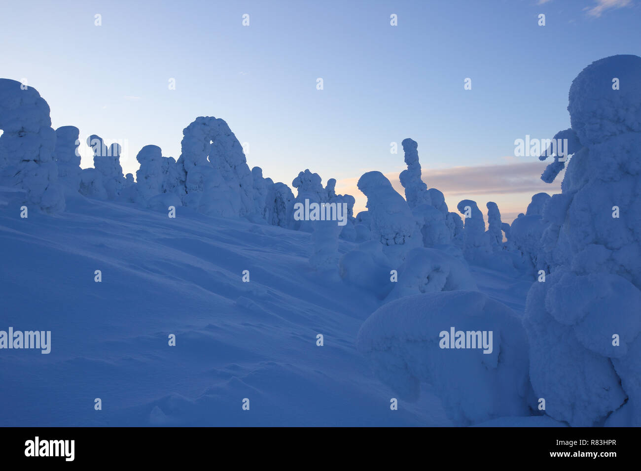 Fairy tale beautiful winter landscape with mountain arctic winter ...