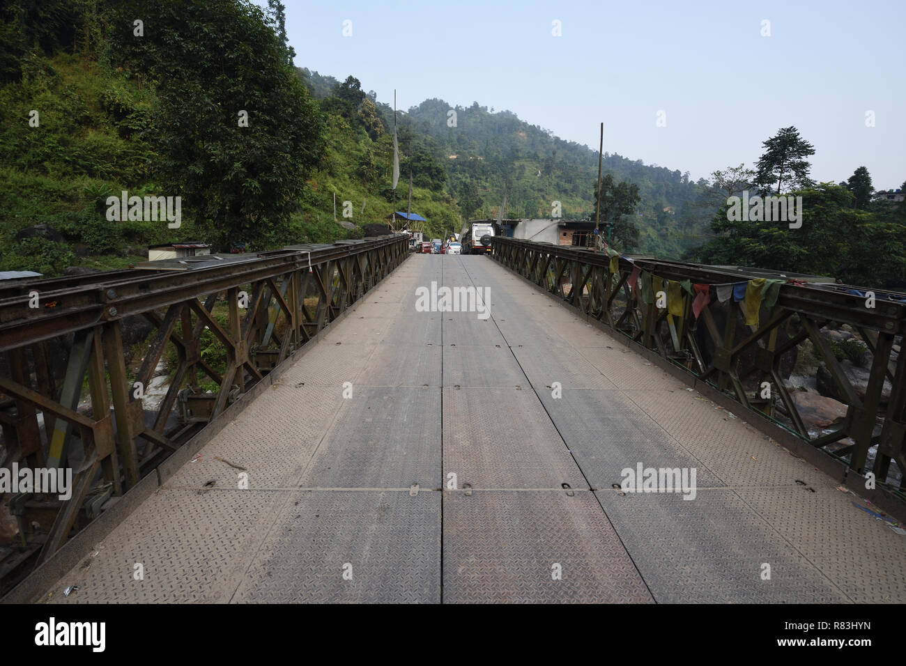 Bridge on the river Murti at the Rocky Island, Samsing in Jalpaiguri ...