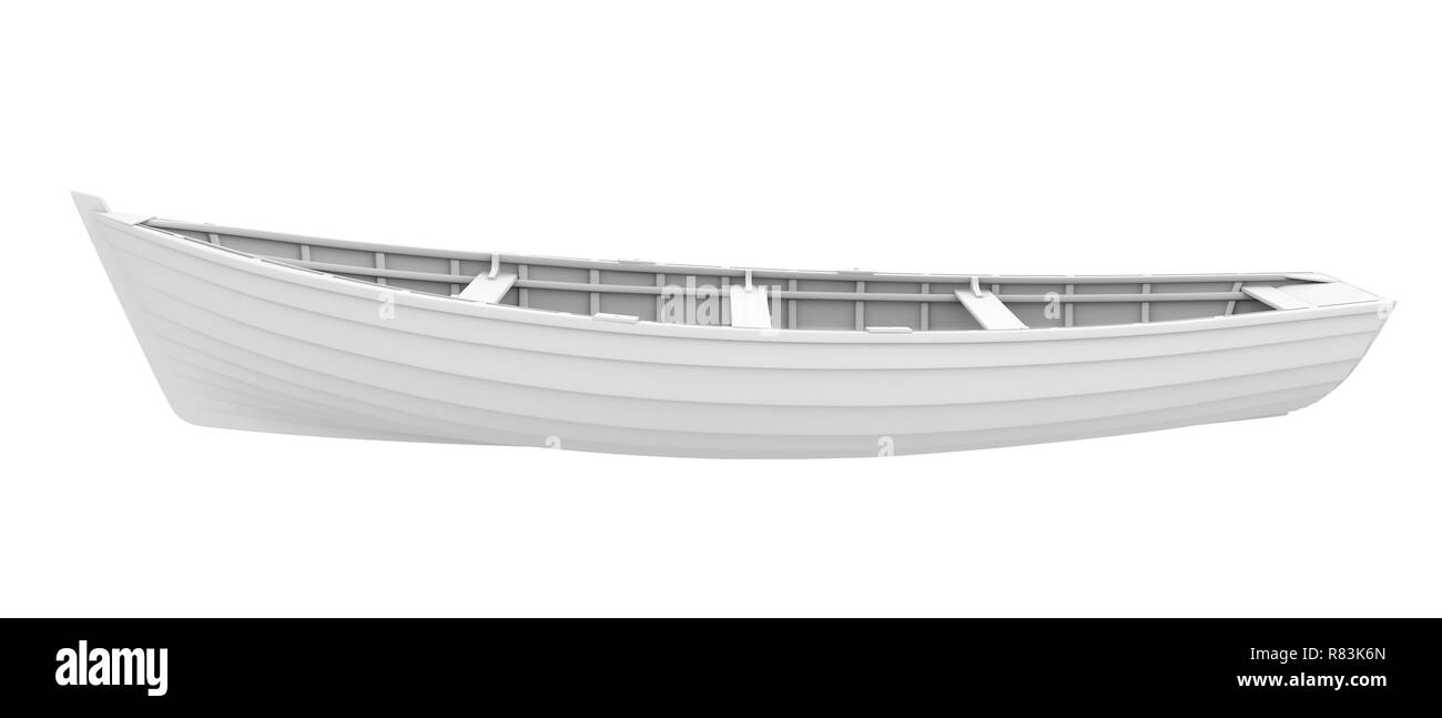 Wooden Row Boat Side View