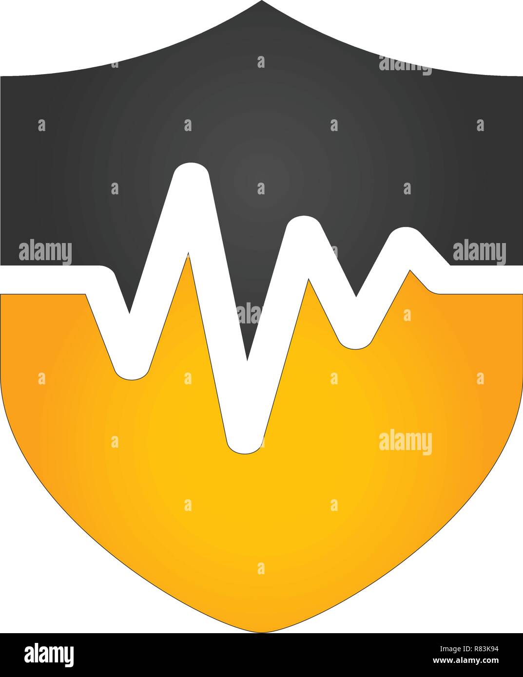 heart beat pulse shield security icon vector medical logo element Stock ...