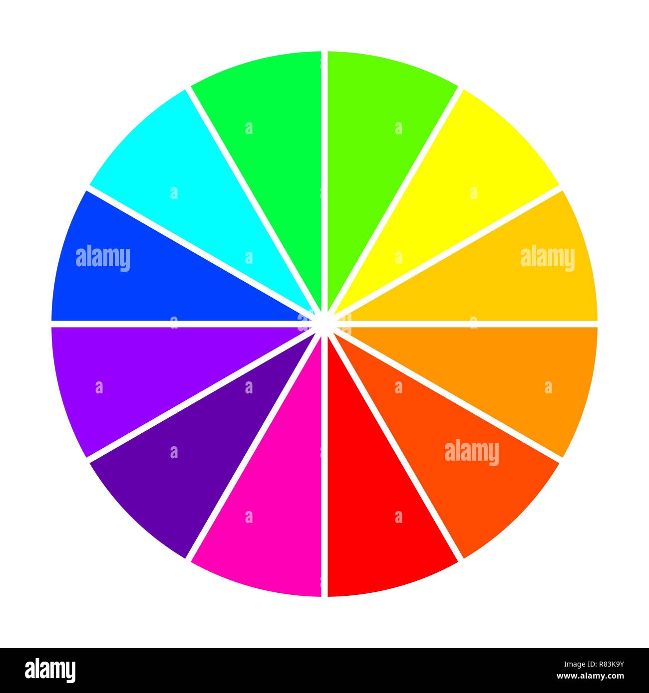 Color wheel in flat design. Vector Illustration. Color wheel isolated ...