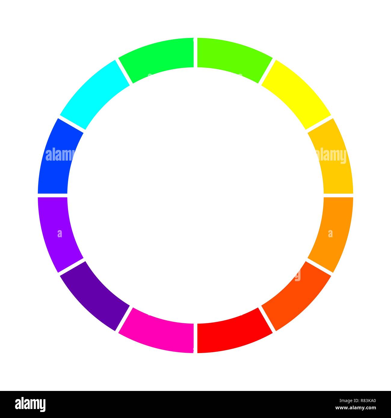 Color wheel in flat design. Vector Illustration. Color wheel isolated ...