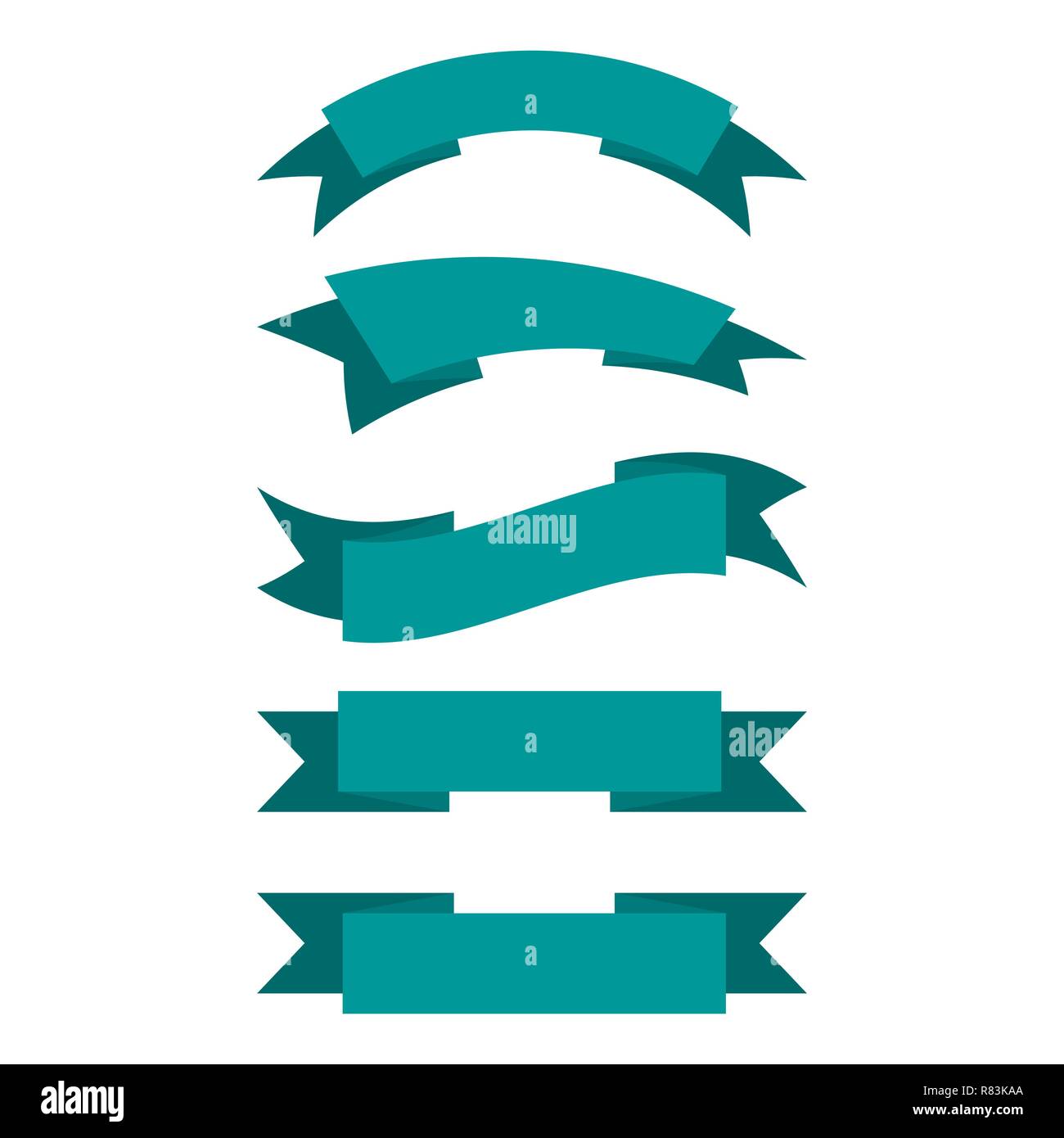 Set of ribbons in flat style. Vector illustration. Collection of ...
