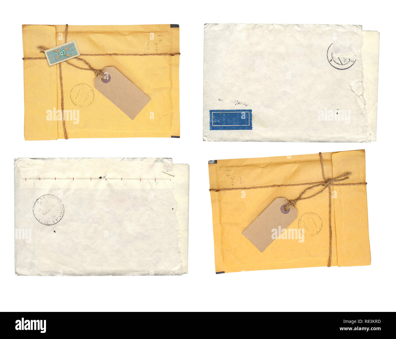 Collection of old envelopes with label for scrapbooking design ...