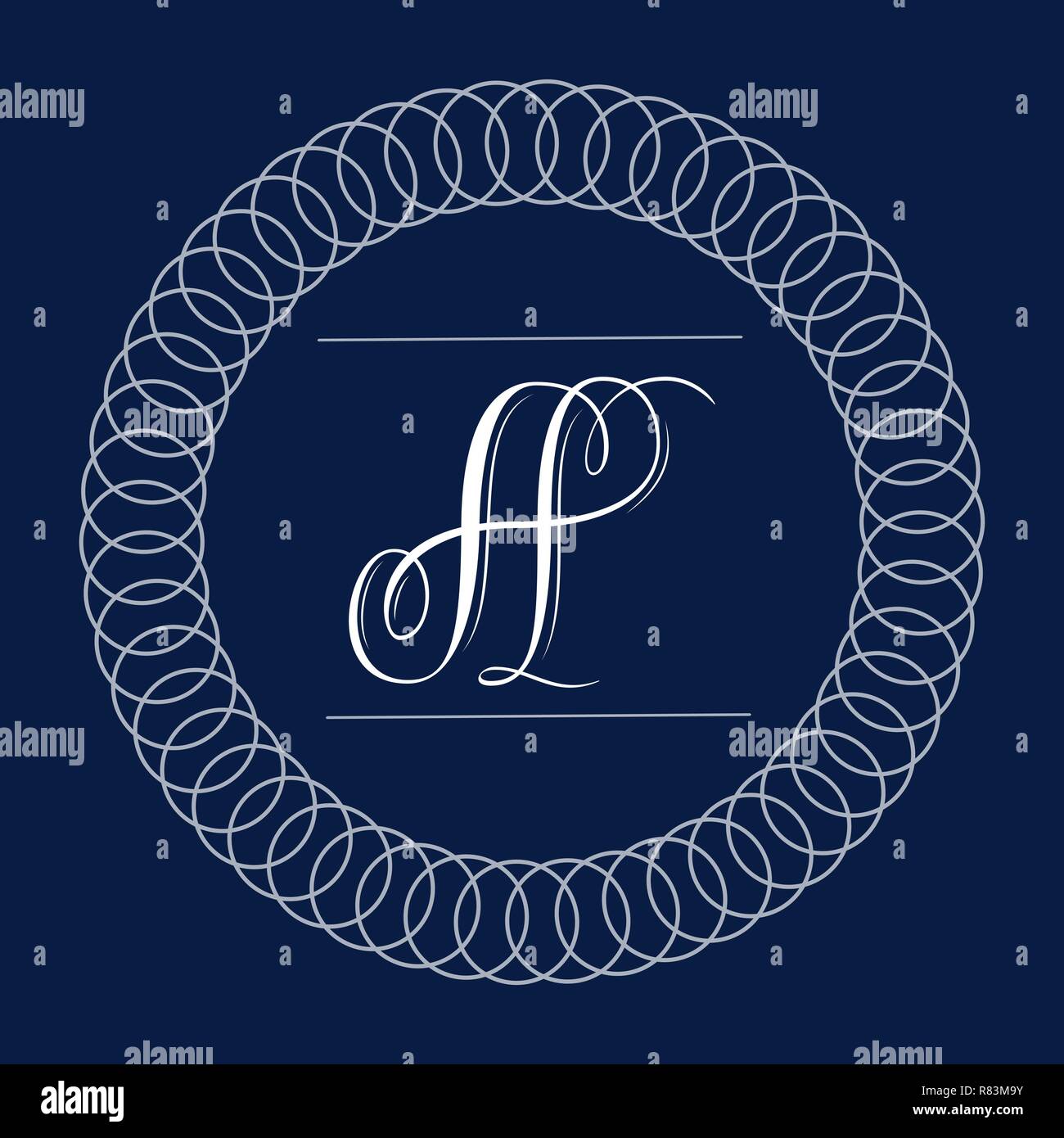 Letter A - hand lettering design in copperplate style Stock Vector ...