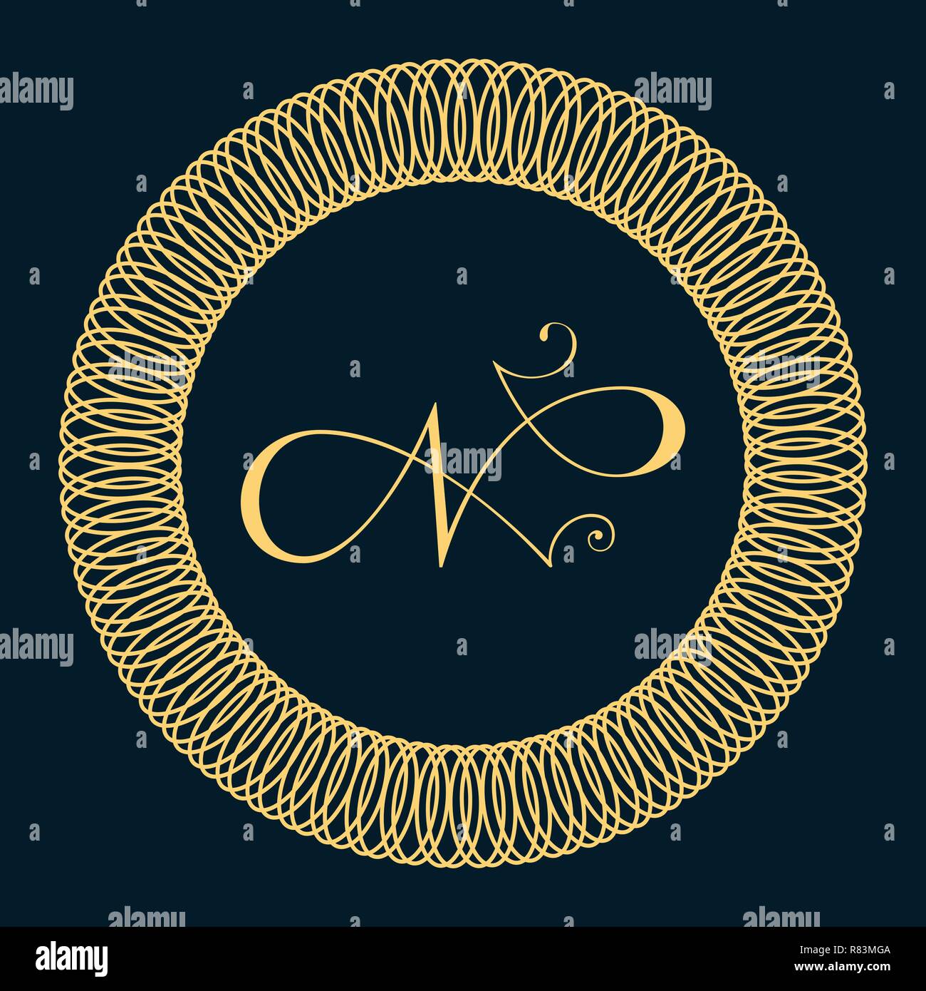 Classic monogram design - letter N Stock Vector Image & Art - Alamy