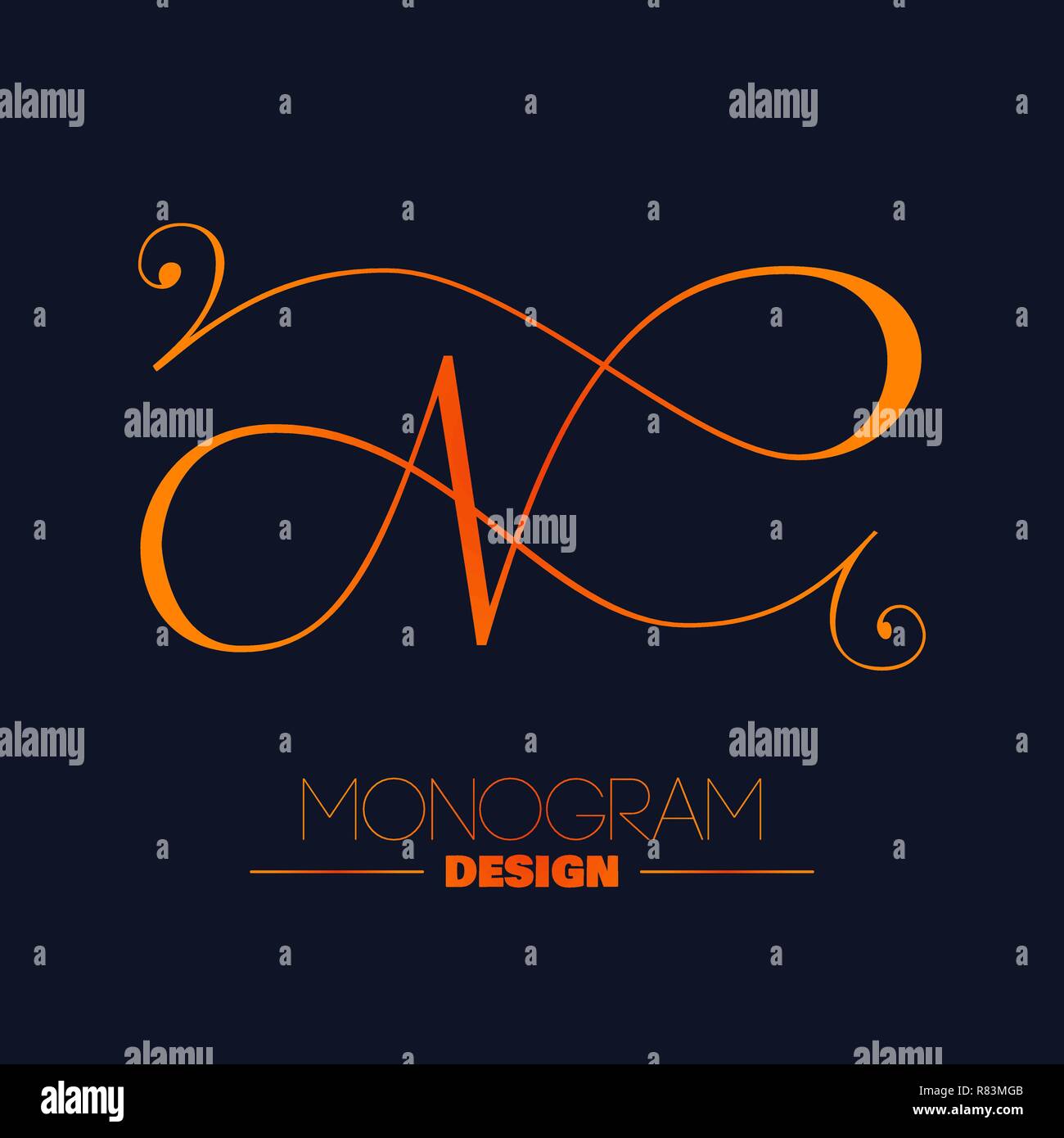 Elegant monogram design - letter N Stock Vector Image & Art - Alamy