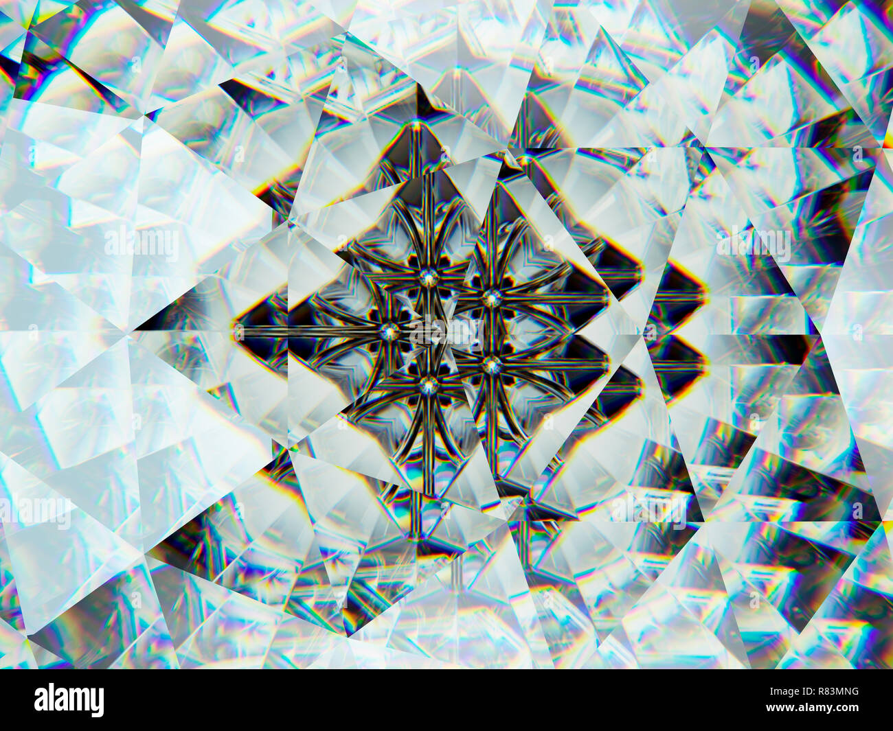 Gemstone or diamond texture closeup and kaleidoscope. 3d render, 3d ...