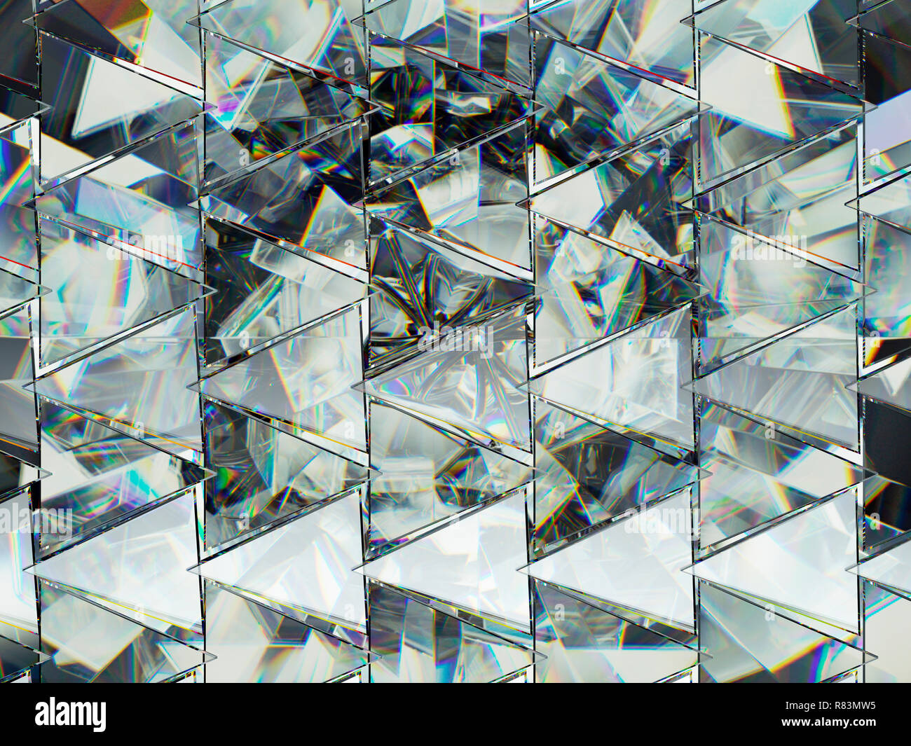 Triangles with diamond structure extreme closeup and kaleidoscope. top ...