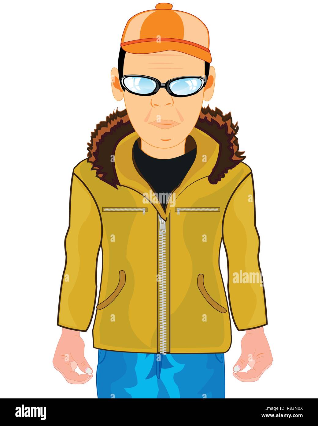 Man in jacket cap Stock Vector Images - Alamy