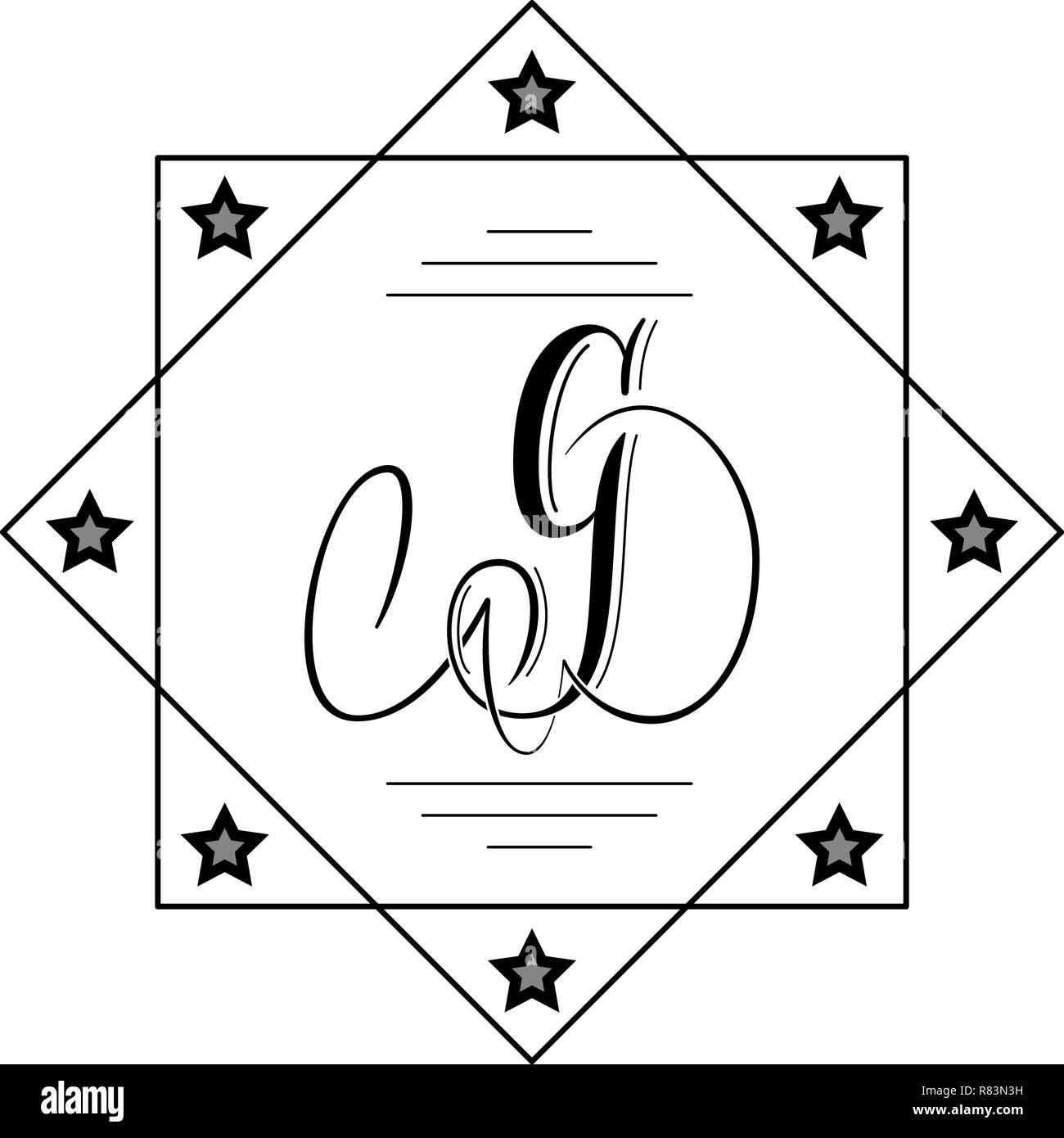 Beautiful copperplate letter G calligraphy monogram design Stock Vector ...