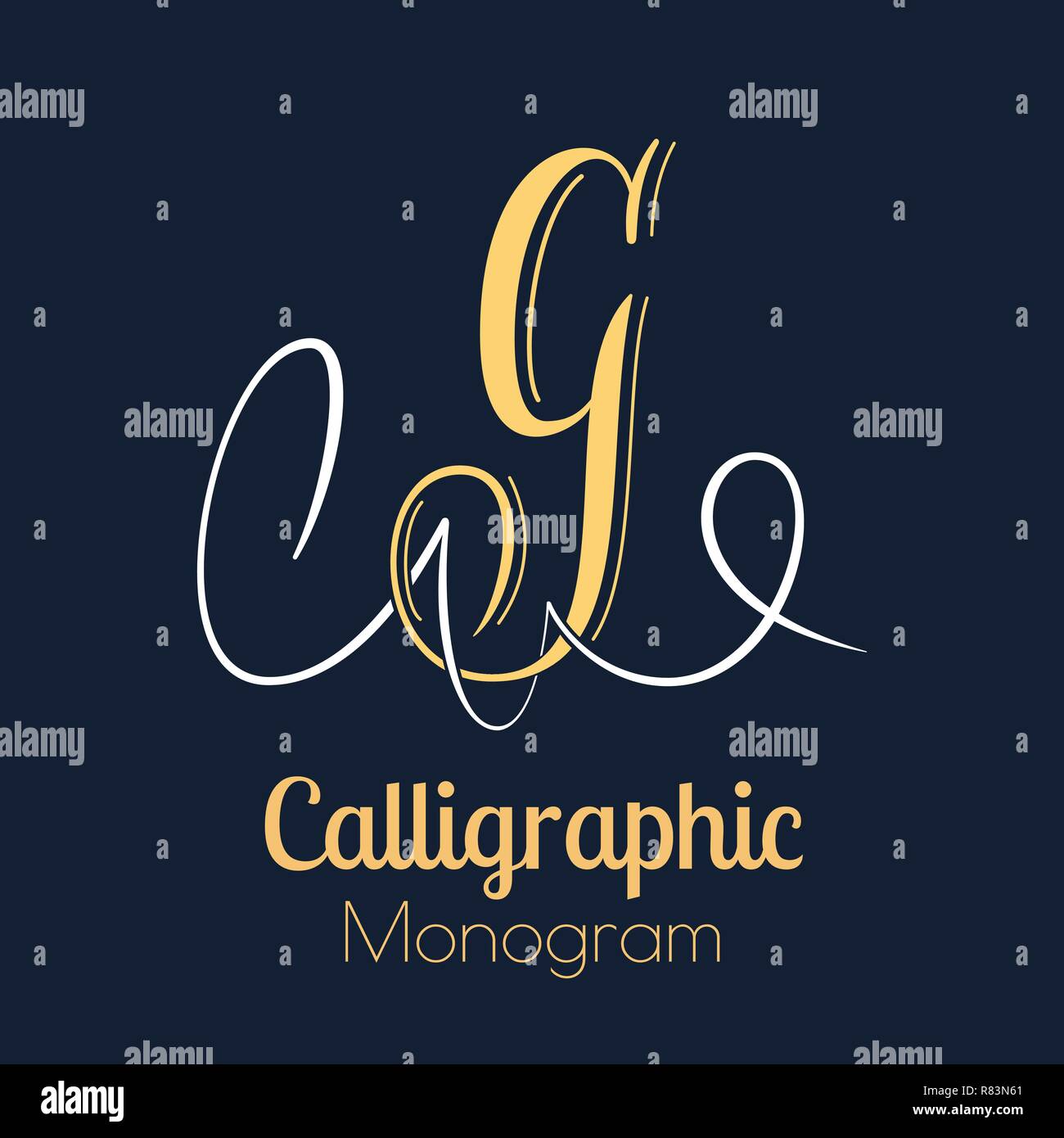 Elegant copperplate style letter G monogram Stock Vector Image & Art ...