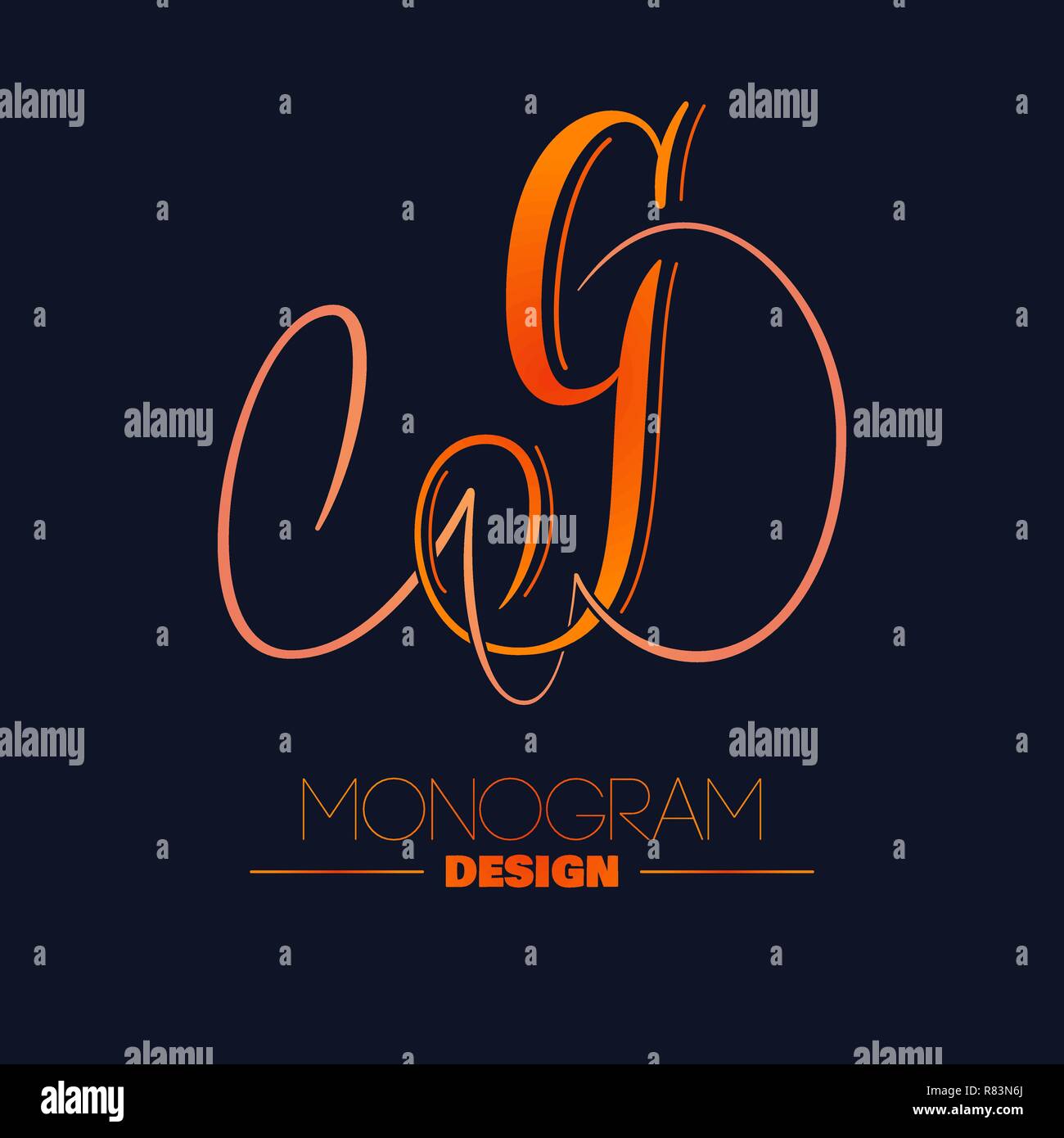 Classic emblem design - letter G calligraphy Stock Vector Image & Art ...