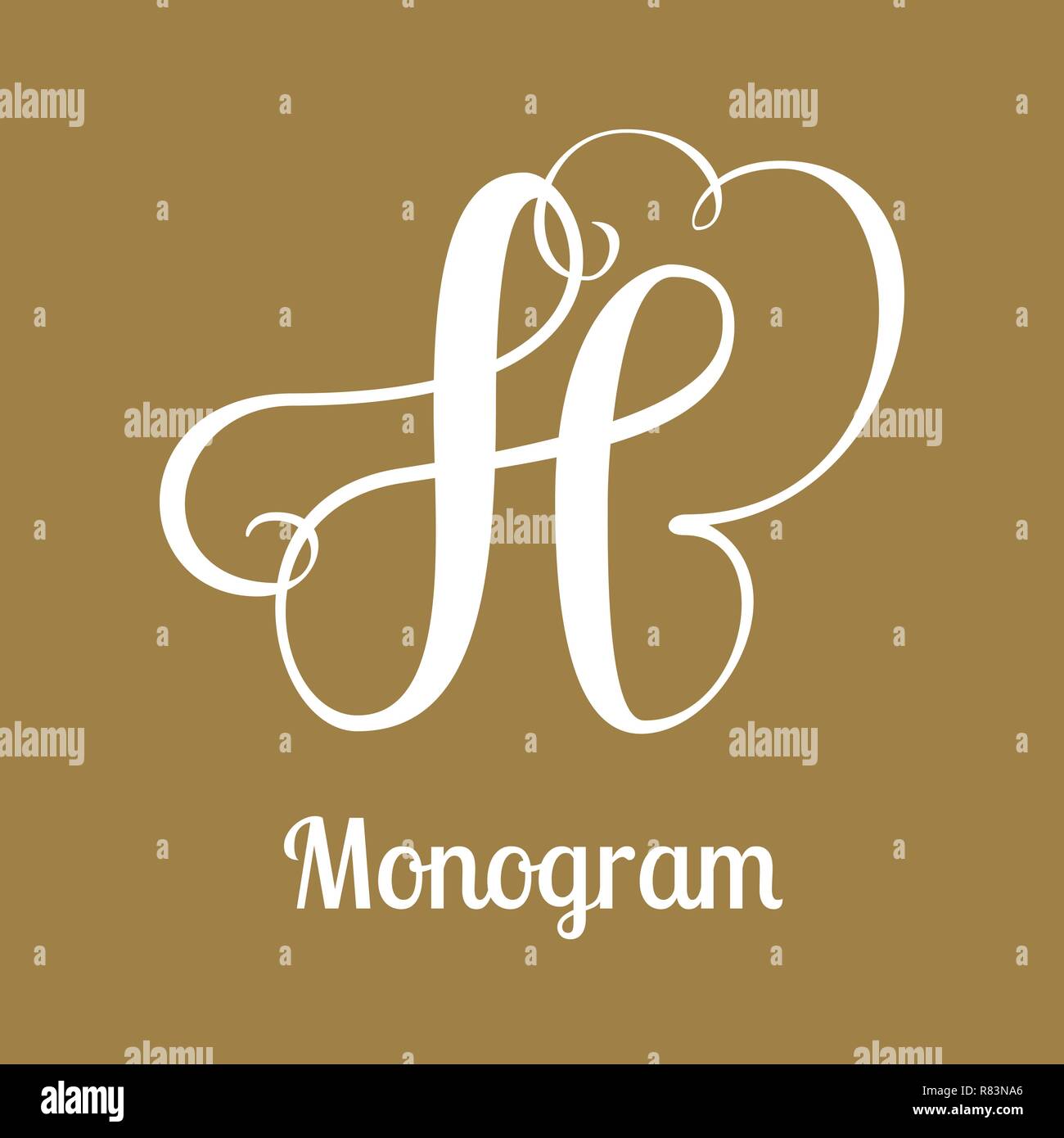 Capital H - hand lettering monogram design Stock Vector Image & Art - Alamy