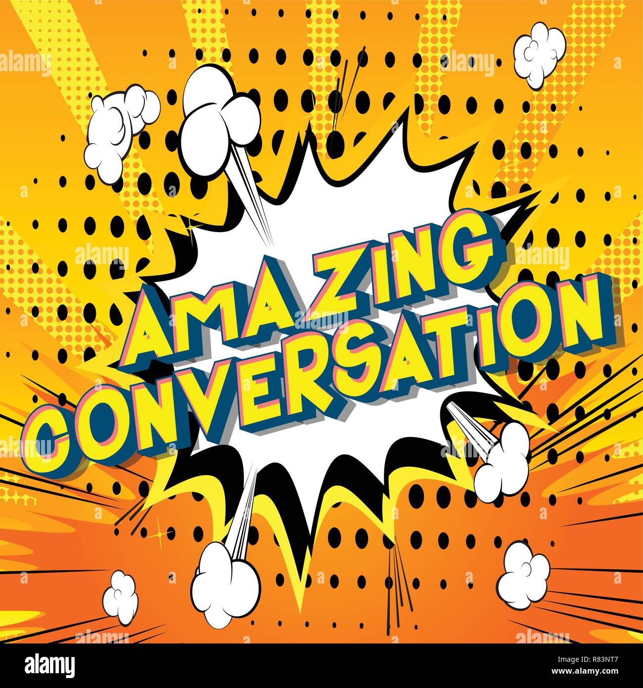 Amazing Conversation - Vector illustrated comic book style phrase on ...