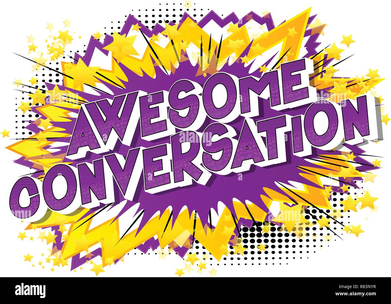 Awesome Conversation - Vector illustrated comic book style phrase on ...