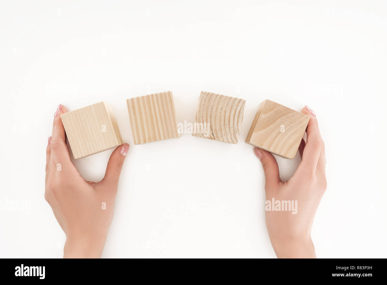Four wooden blocks hi-res stock photography and images - Alamy