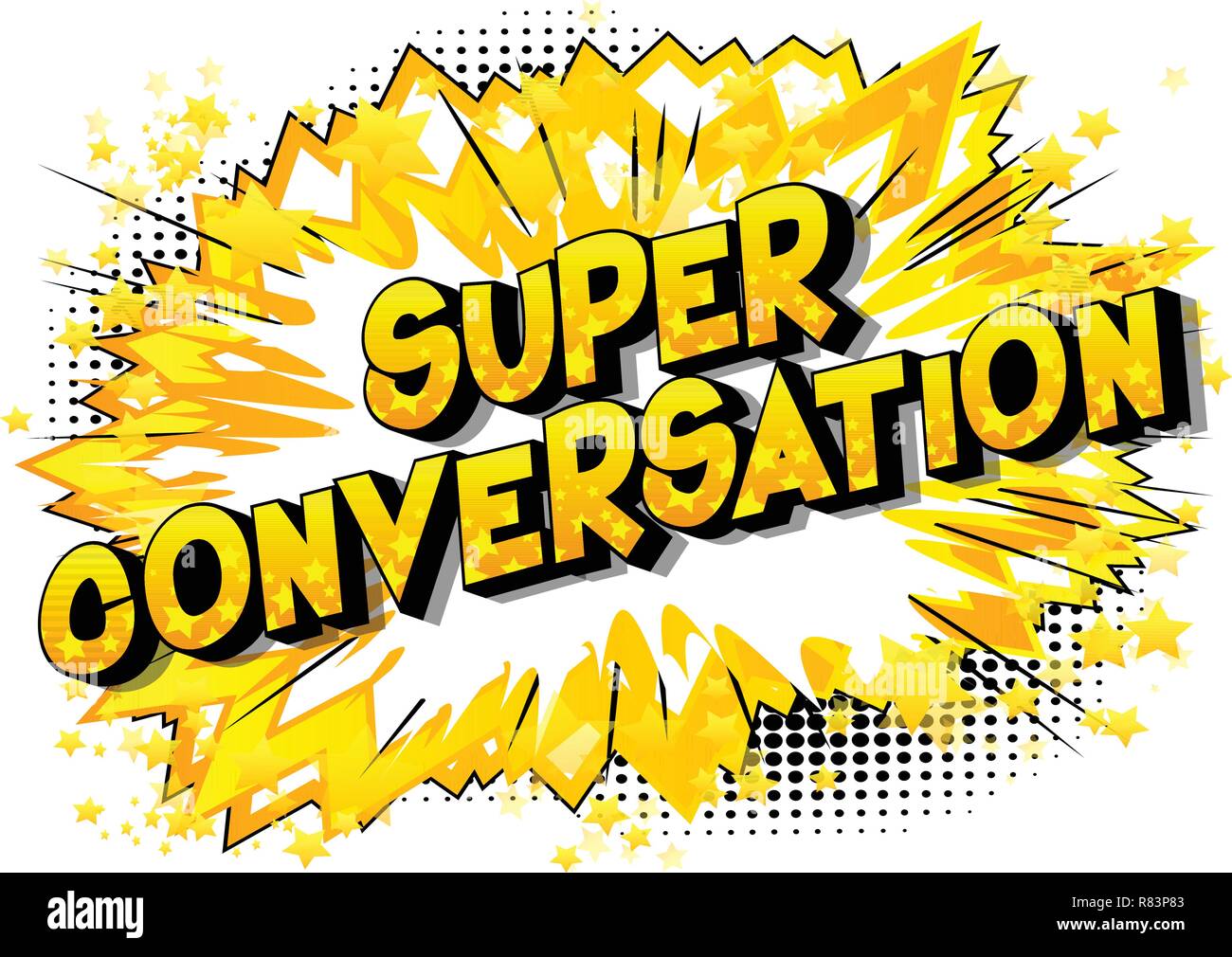 Super Conversation - Vector illustrated comic book style phrase on ...