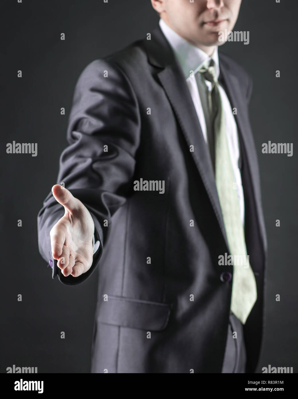 close up.business men holding out his hand for a handshake Stock Photo ...