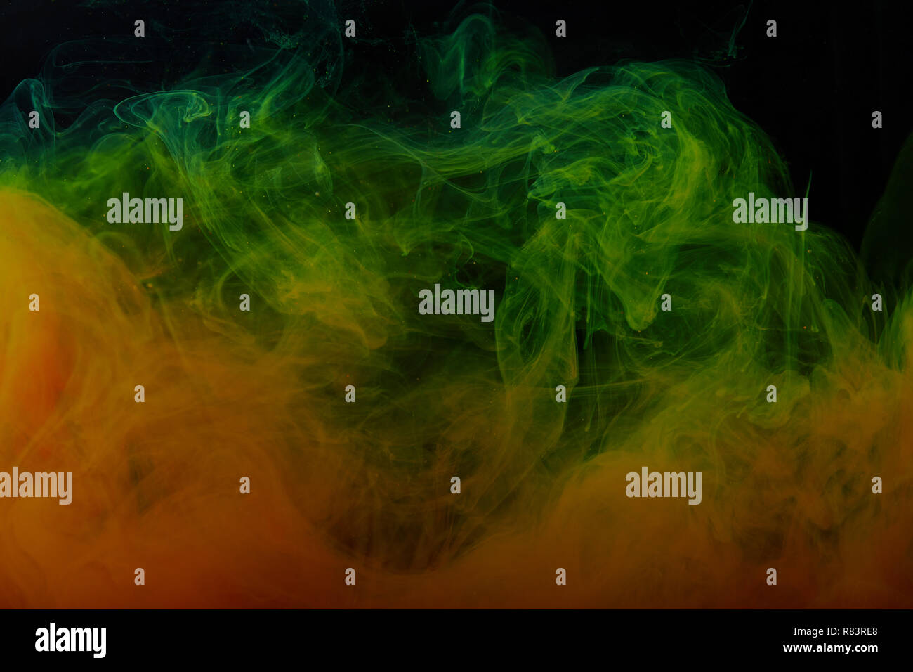 texture with abstract green and orange swirls of paint Stock Photo - Alamy