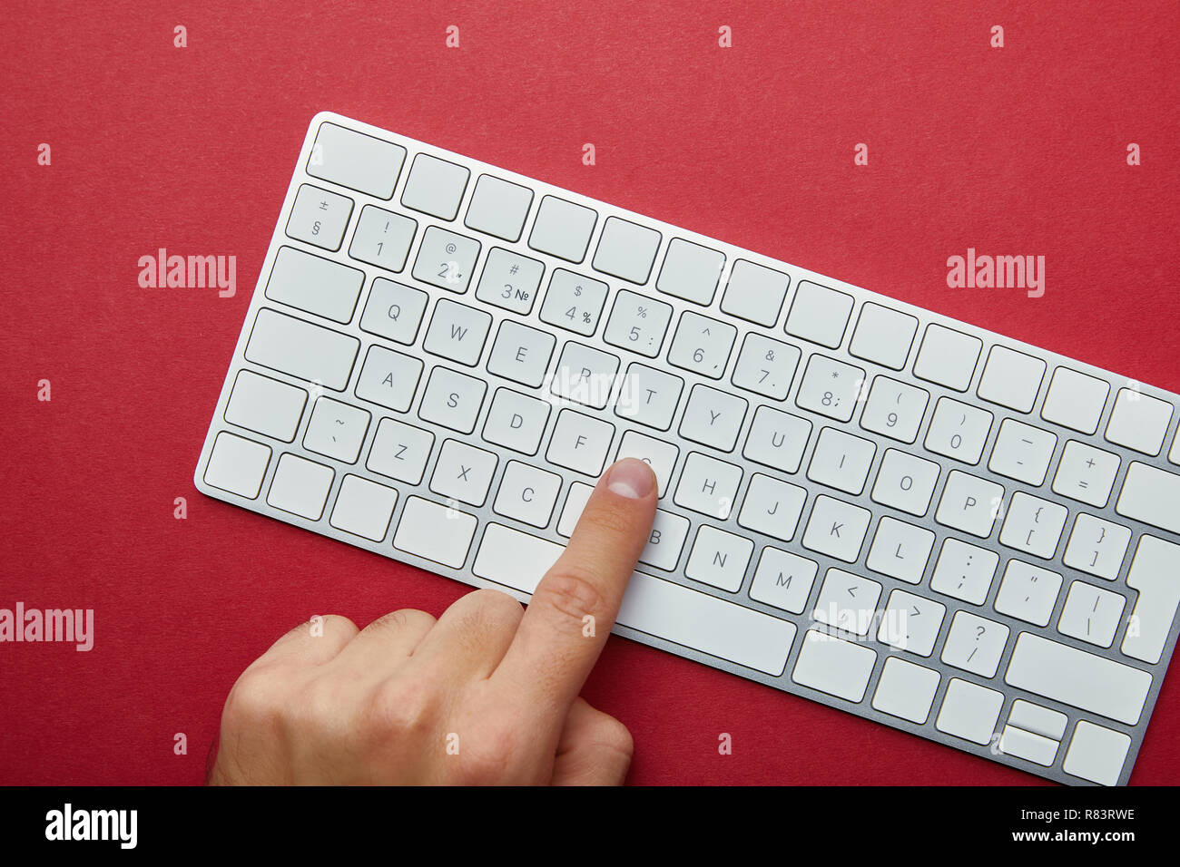 White man pushing buttons hi-res stock photography and images - Alamy
