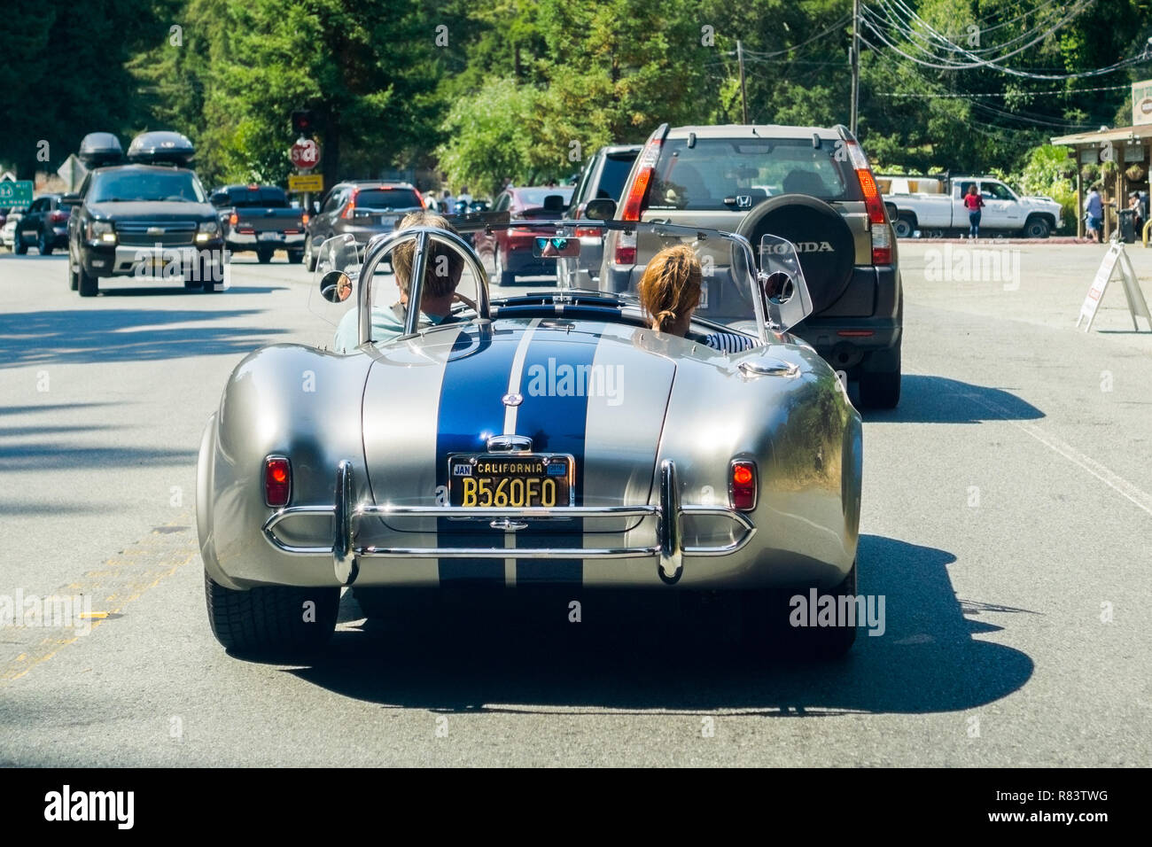 September 2, 2018 Woodside / CA / USA - Back view of vintage Shelby ...