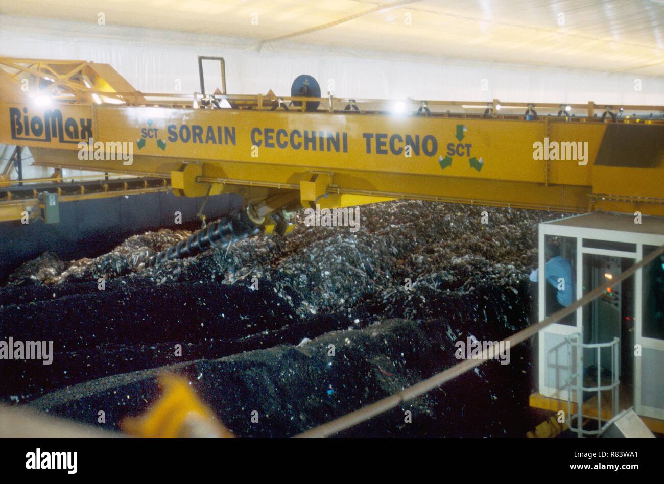 Milan (Italy), refueling station for the fleet of garbage trucks ...