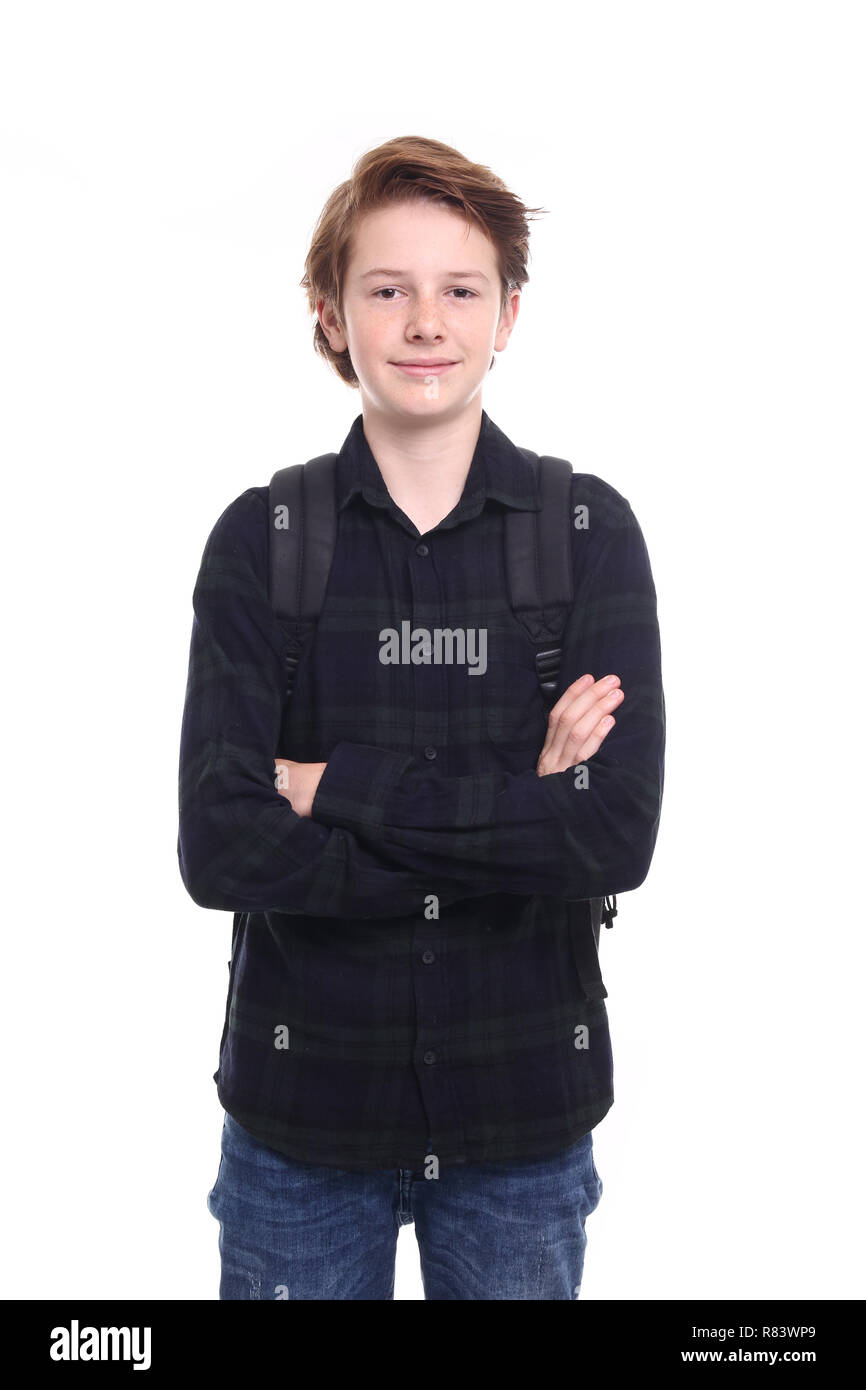 Beautiful teenager in front of a white background Stock Photo - Alamy