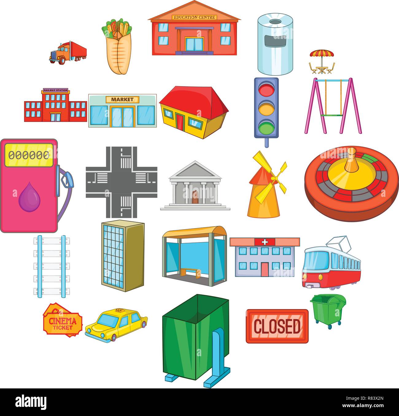 Area icons set, cartoon style Stock Vector Image & Art - Alamy