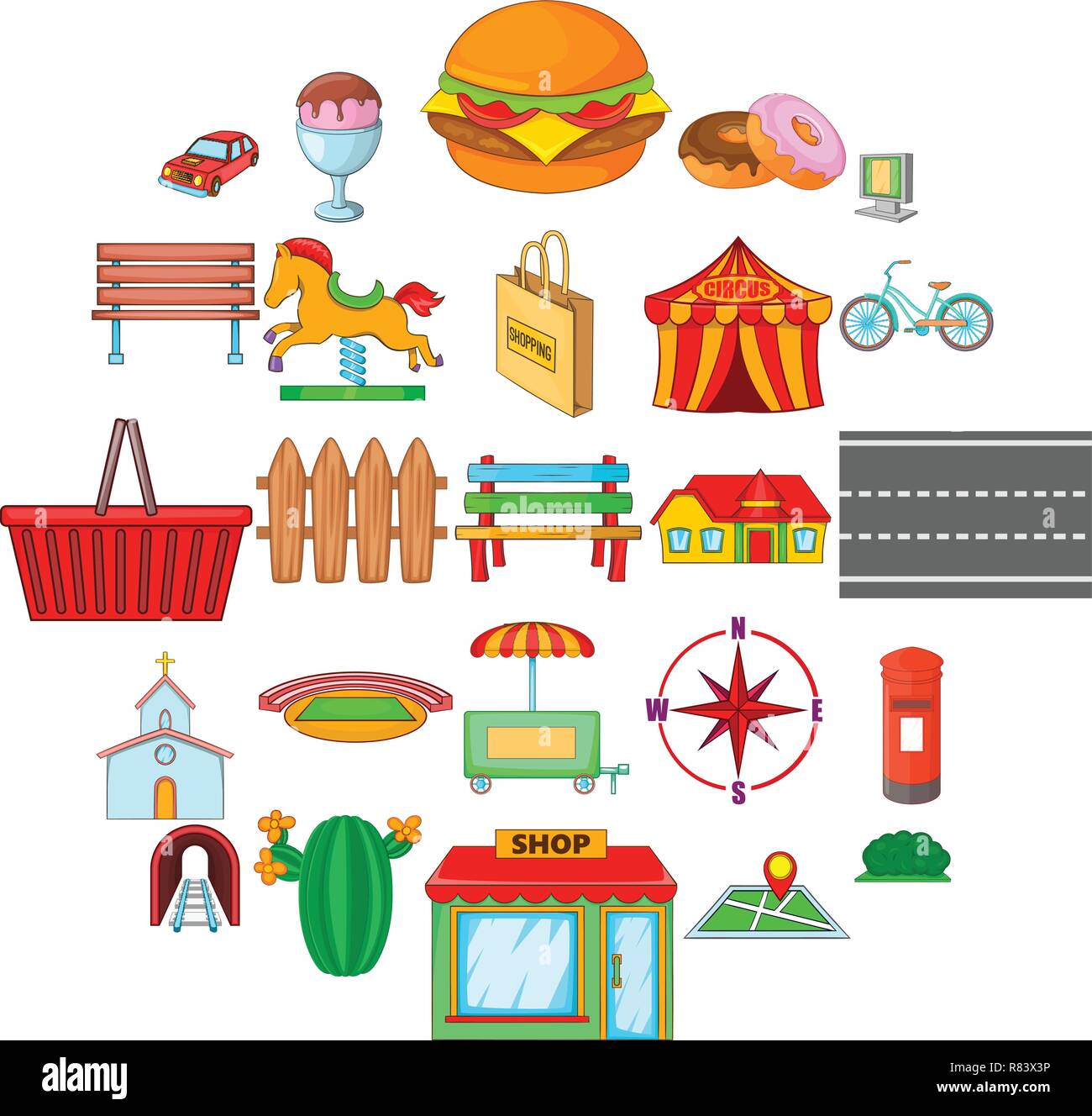 Region icons set, cartoon style Stock Vector Image & Art - Alamy