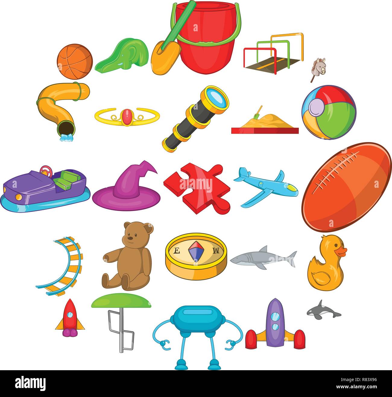 Plaything icons set, cartoon style Stock Vector Image & Art - Alamy