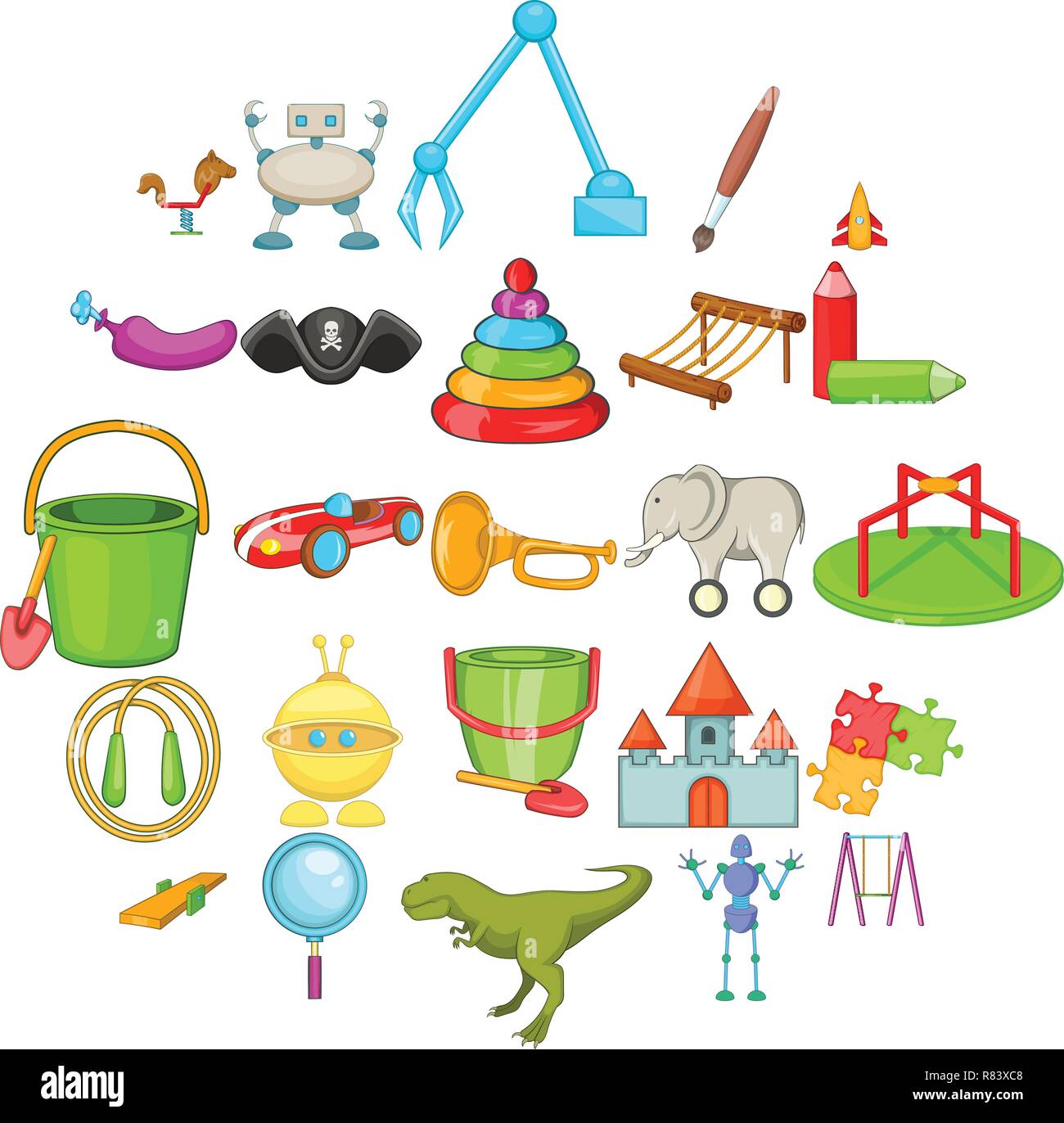Cheerful toy icons set, cartoon style Stock Vector Image & Art - Alamy