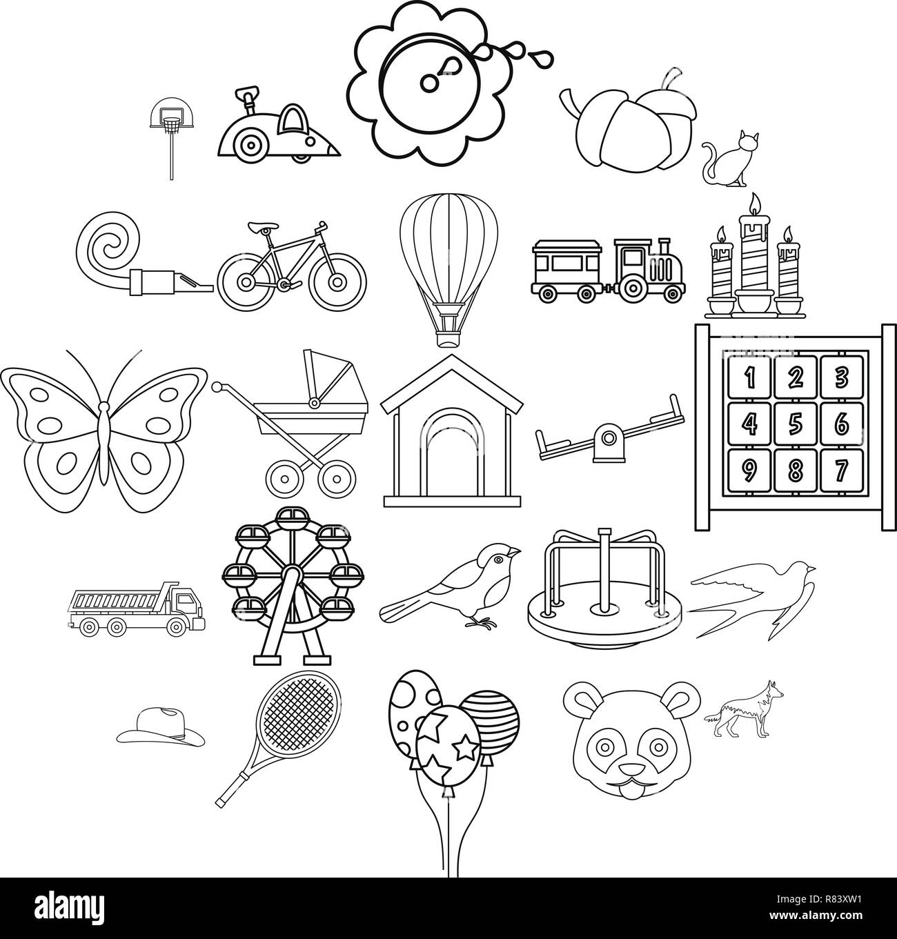 Smart child icons set, outline style Stock Vector Image & Art - Alamy