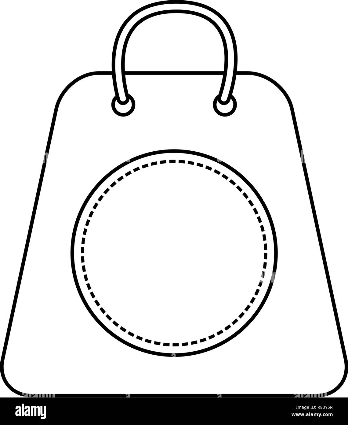 shopping bag on white background vector illustration outline Stock ...