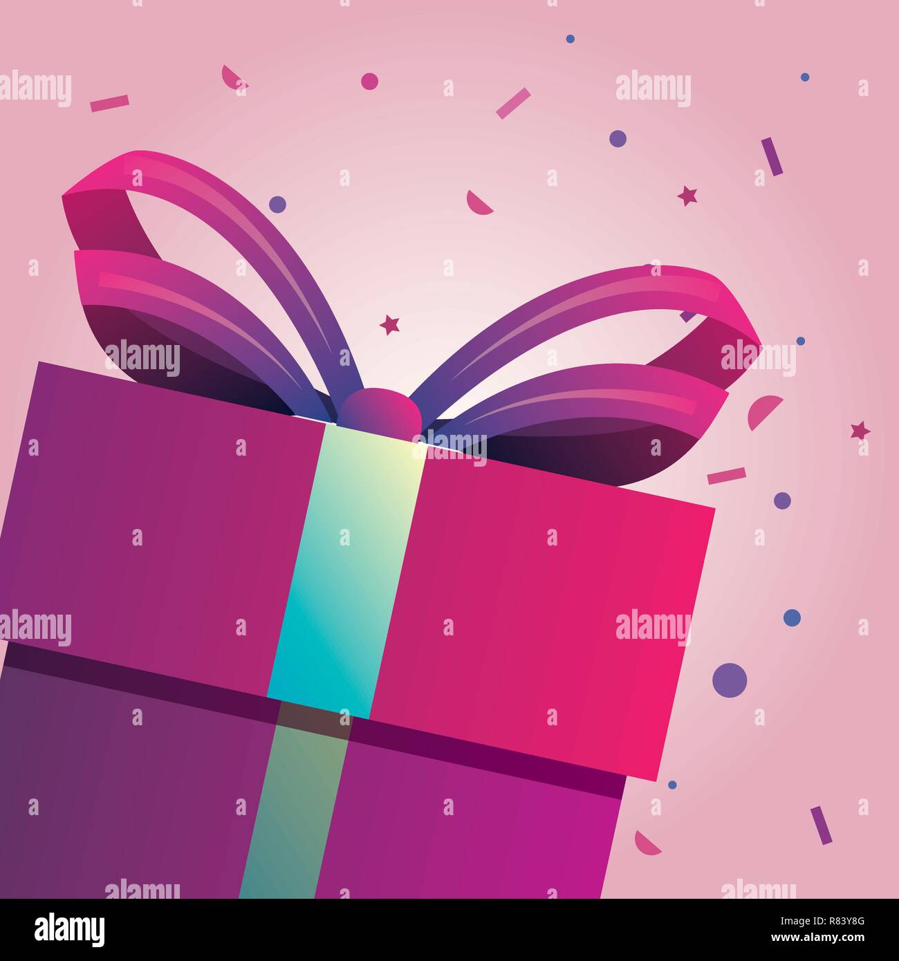 gift box confetti celebration event vector illustration Stock Vector ...