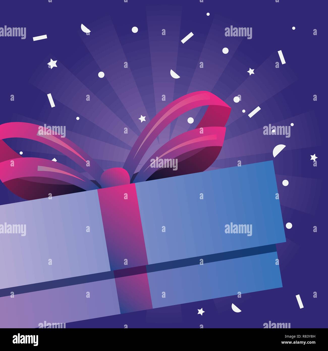 gift box confetti celebration event vector illustration Stock Vector ...