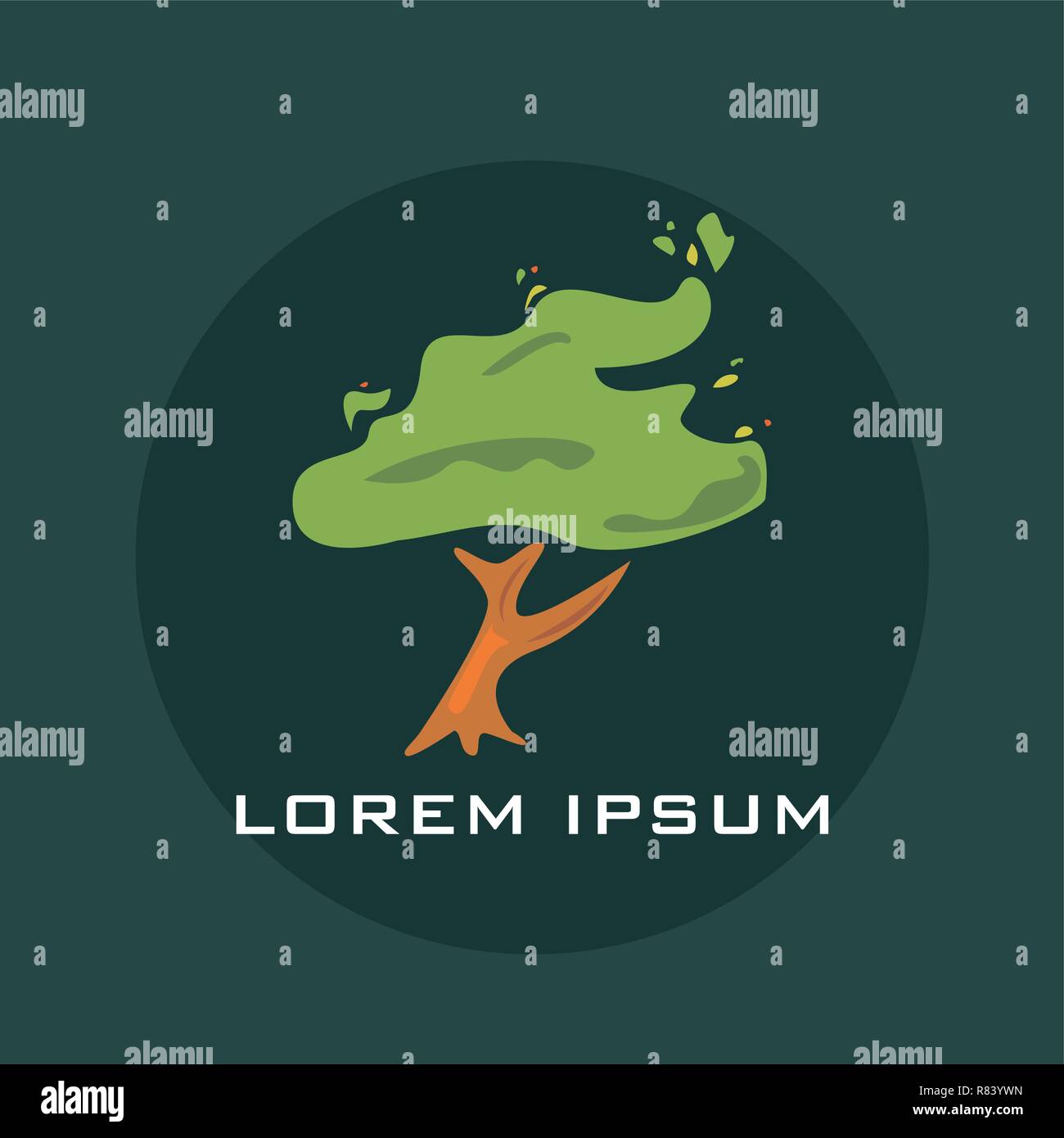 green tree nature forest card vector illustration Stock Vector Image ...