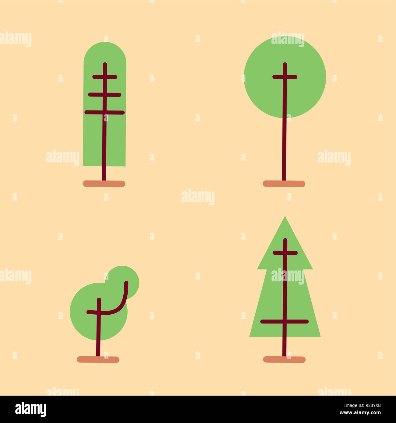 trees abstract nature forest design vector illustration Stock Vector ...