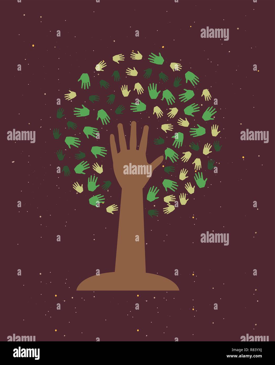 hands shaped tree nature health vector illustration Stock Vector Image ...