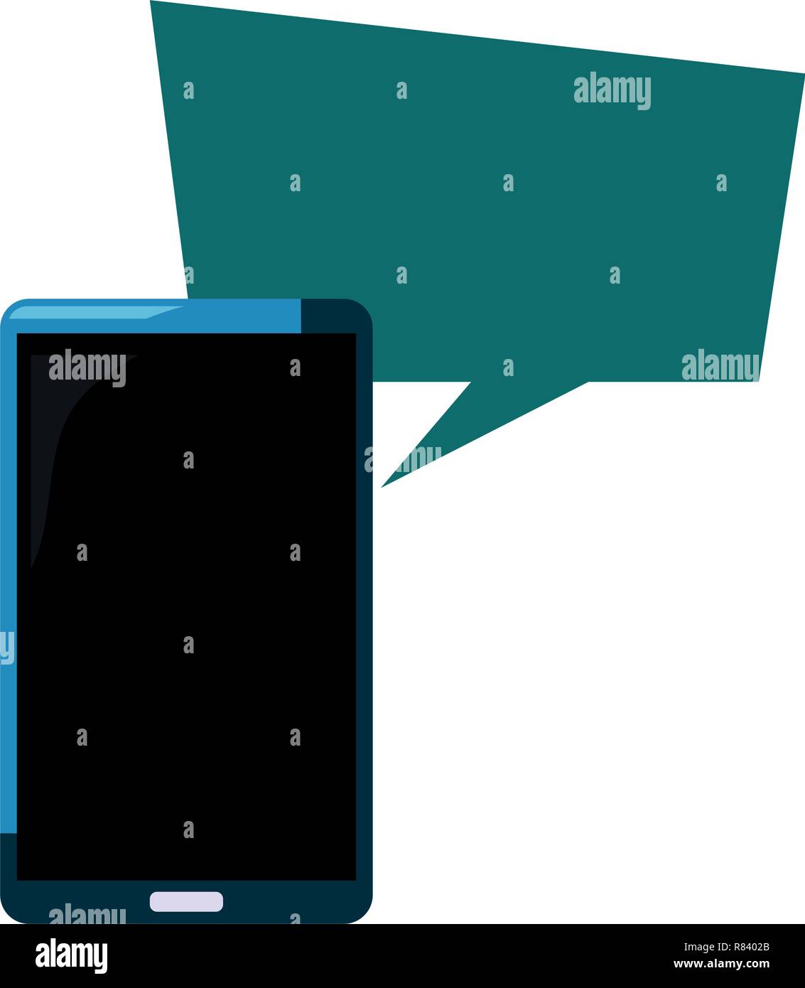 smartphone speech bubble on white background vector illustration Stock ...