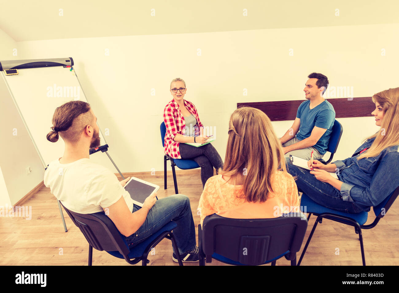 Team collaboration meeting start up concept. Male and female diversity ...