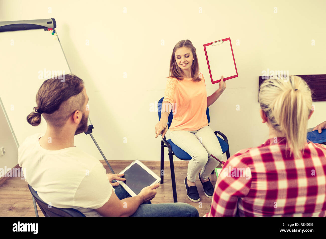 Team collaboration meeting start up concept. Male and female diversity ...