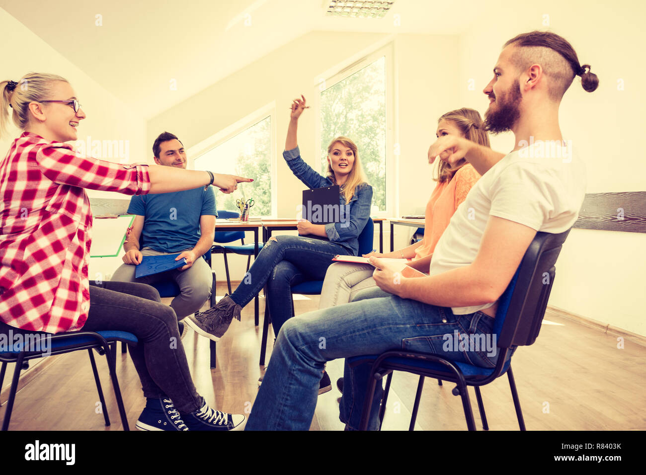 Team collaboration meeting start up concept. Male and female diversity ...