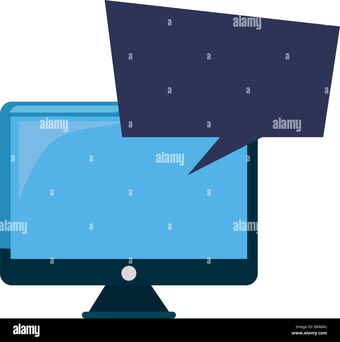 computer speech bubble white background vector illustration Stock ...