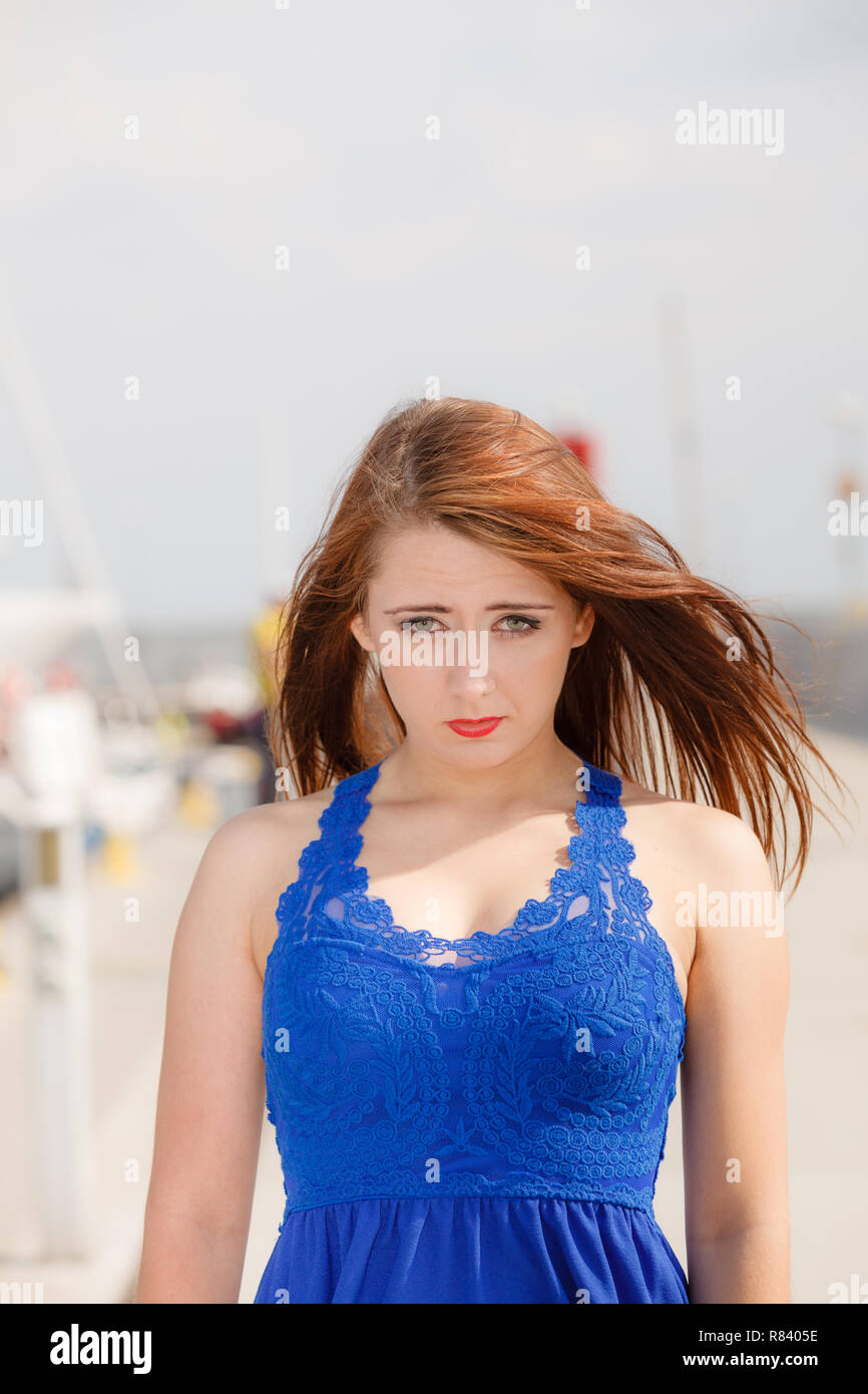 Human expressions concept. Closeup of woman making sad face looking ...