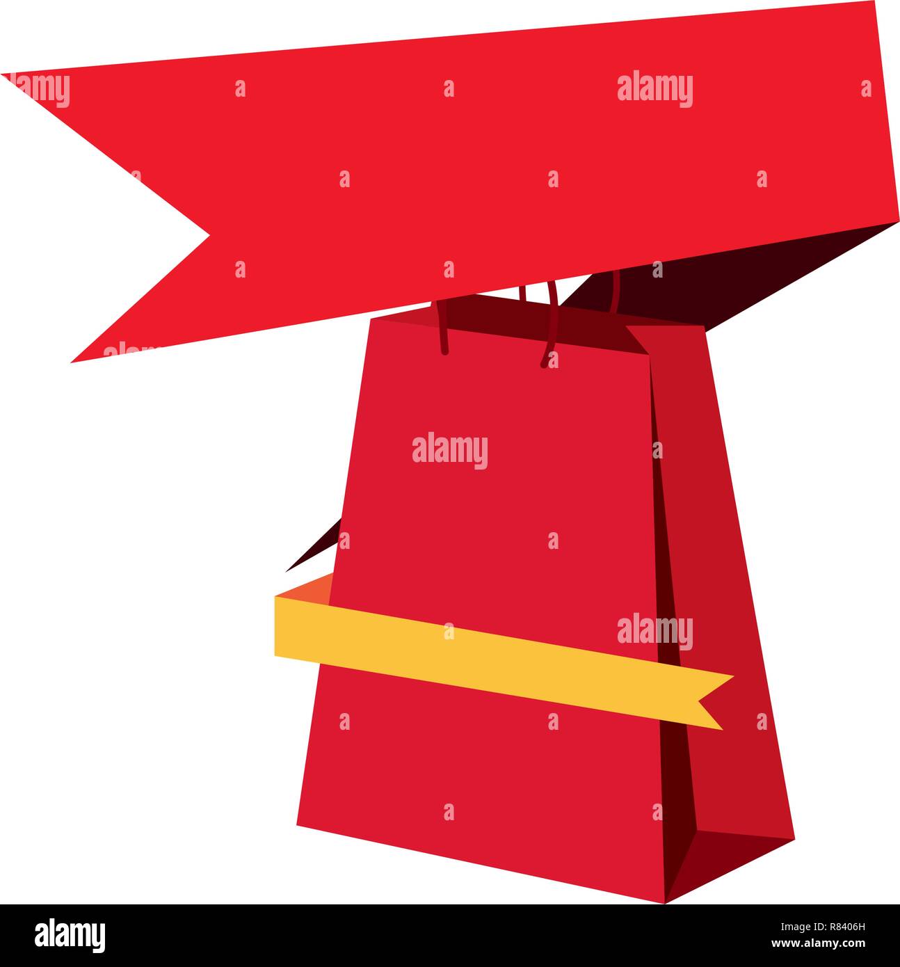 online shopping bag ribbon offer vector illustration Stock Vector Image ...