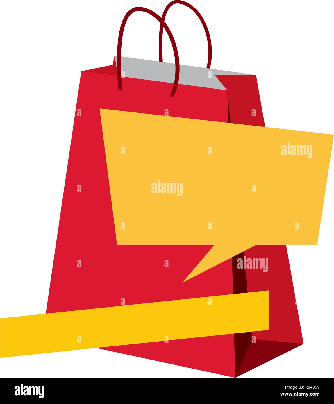 online shopping bag ribbon offer vector illustration Stock Vector Image ...