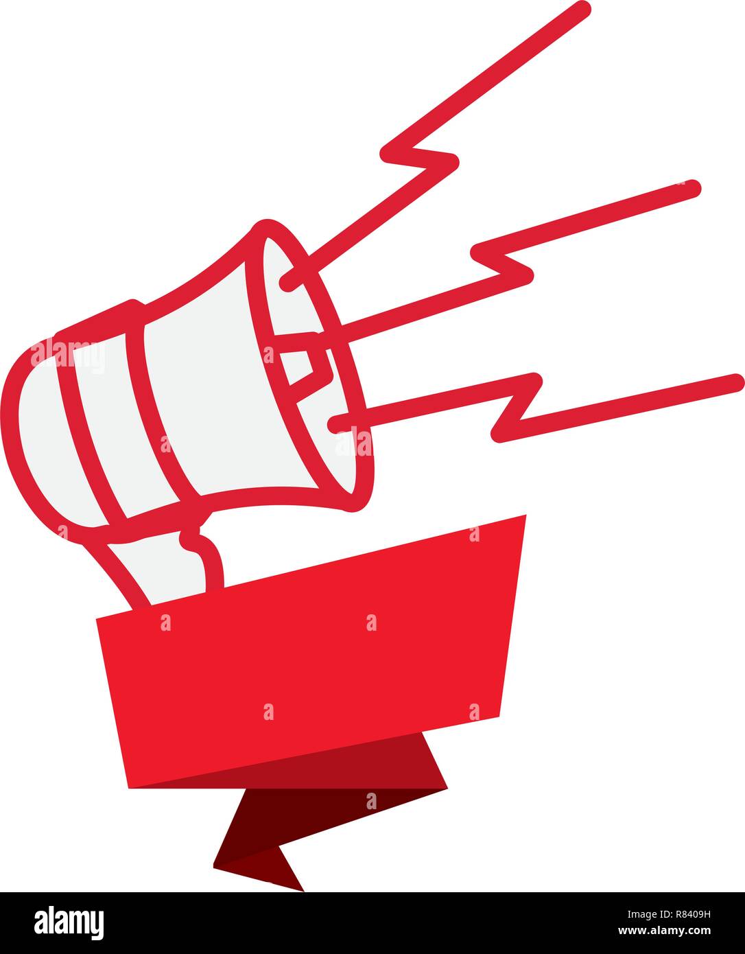 online shopping speaker marketing ribbon vector illustration Stock ...