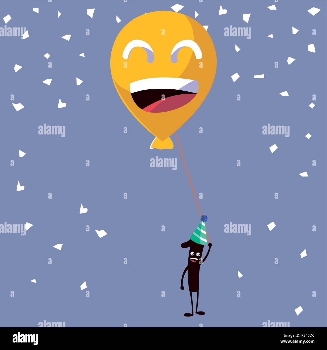 cartoon number one holding a balloon over white background, vector ...