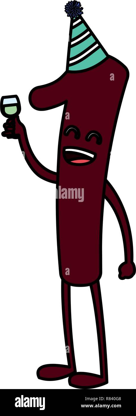 cartoon number one over white background, vector illustration Stock ...